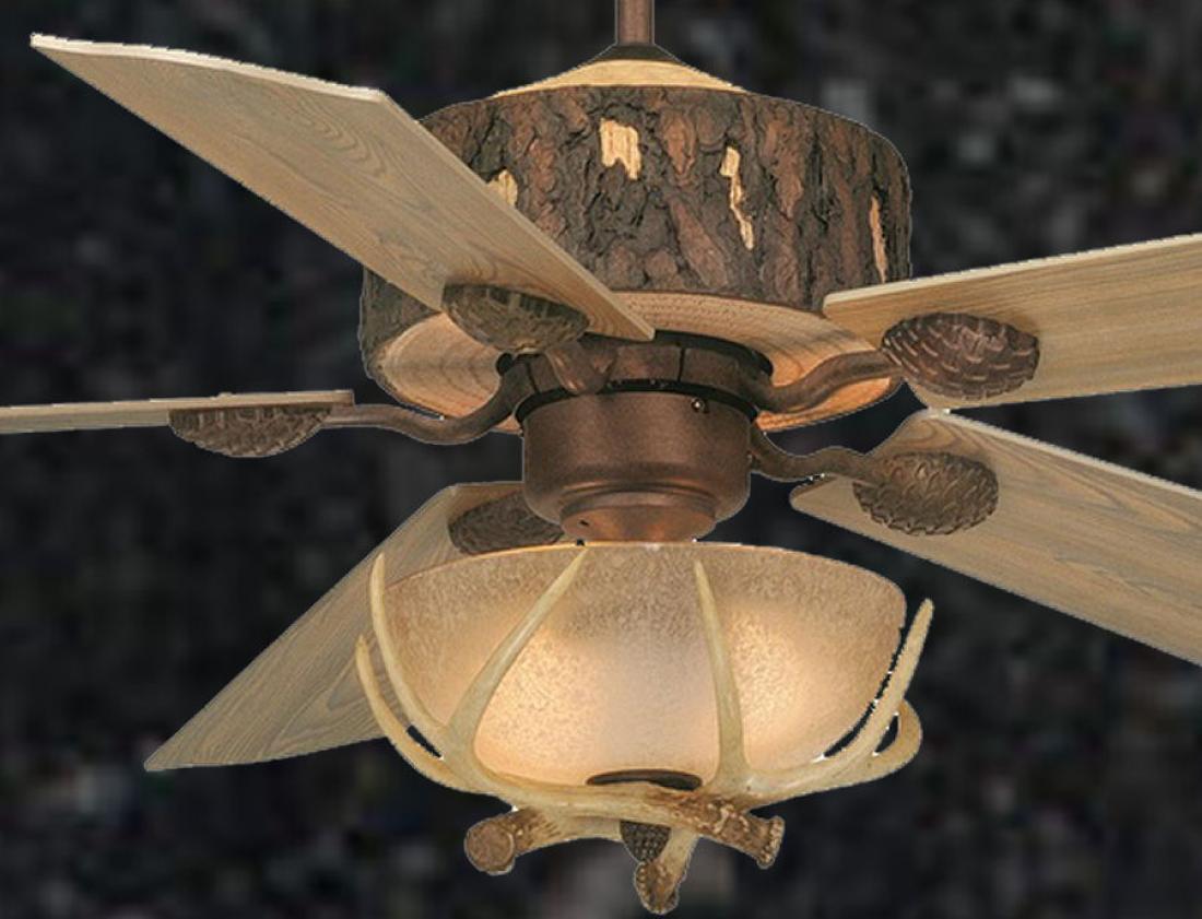 Standard Size Rustic Ceiling Fans | Woodlands Rustic 52 inch Faux ...