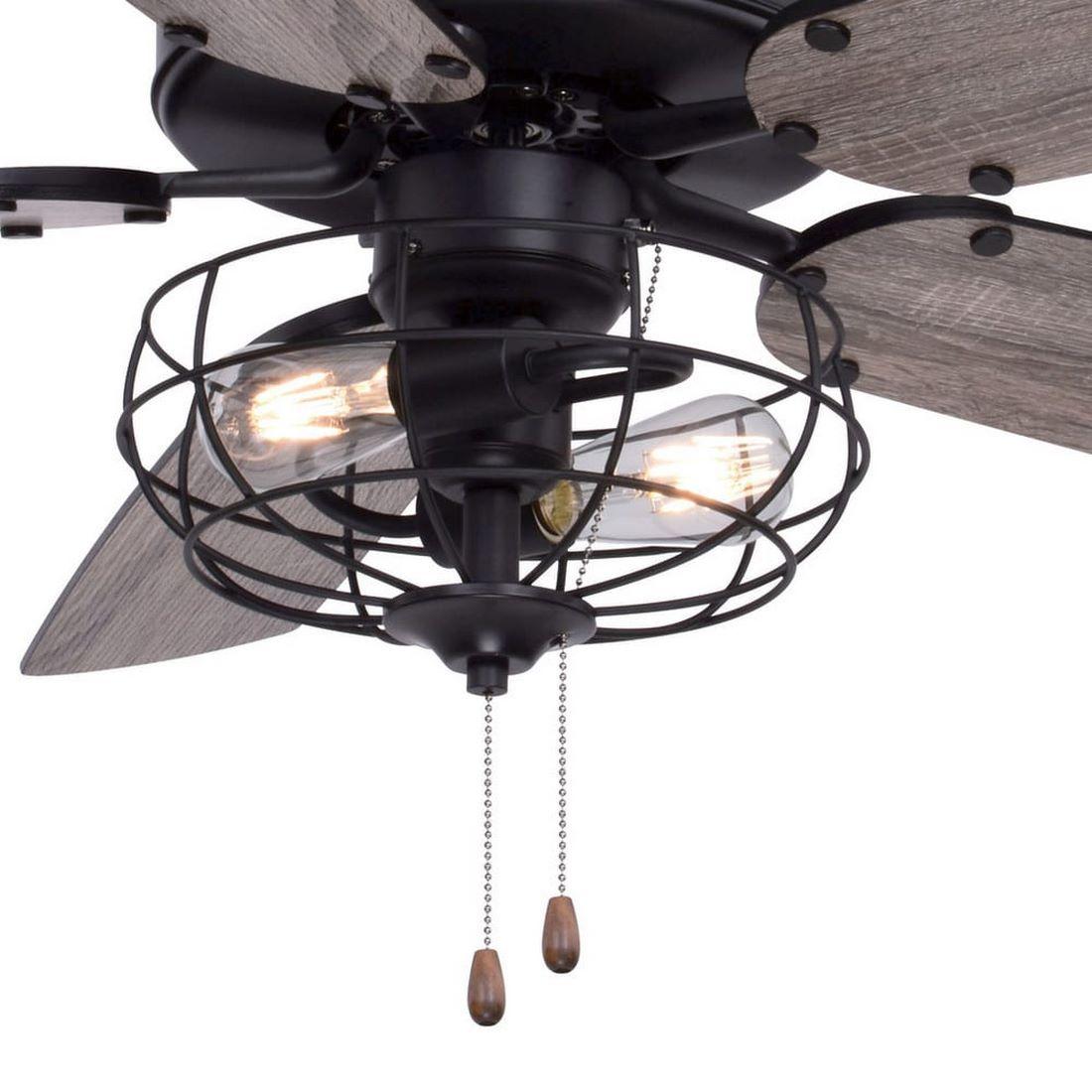 Modern Lights/Fans | Rustic Cage 48 inch Ceiling Fan Farmhouse ...