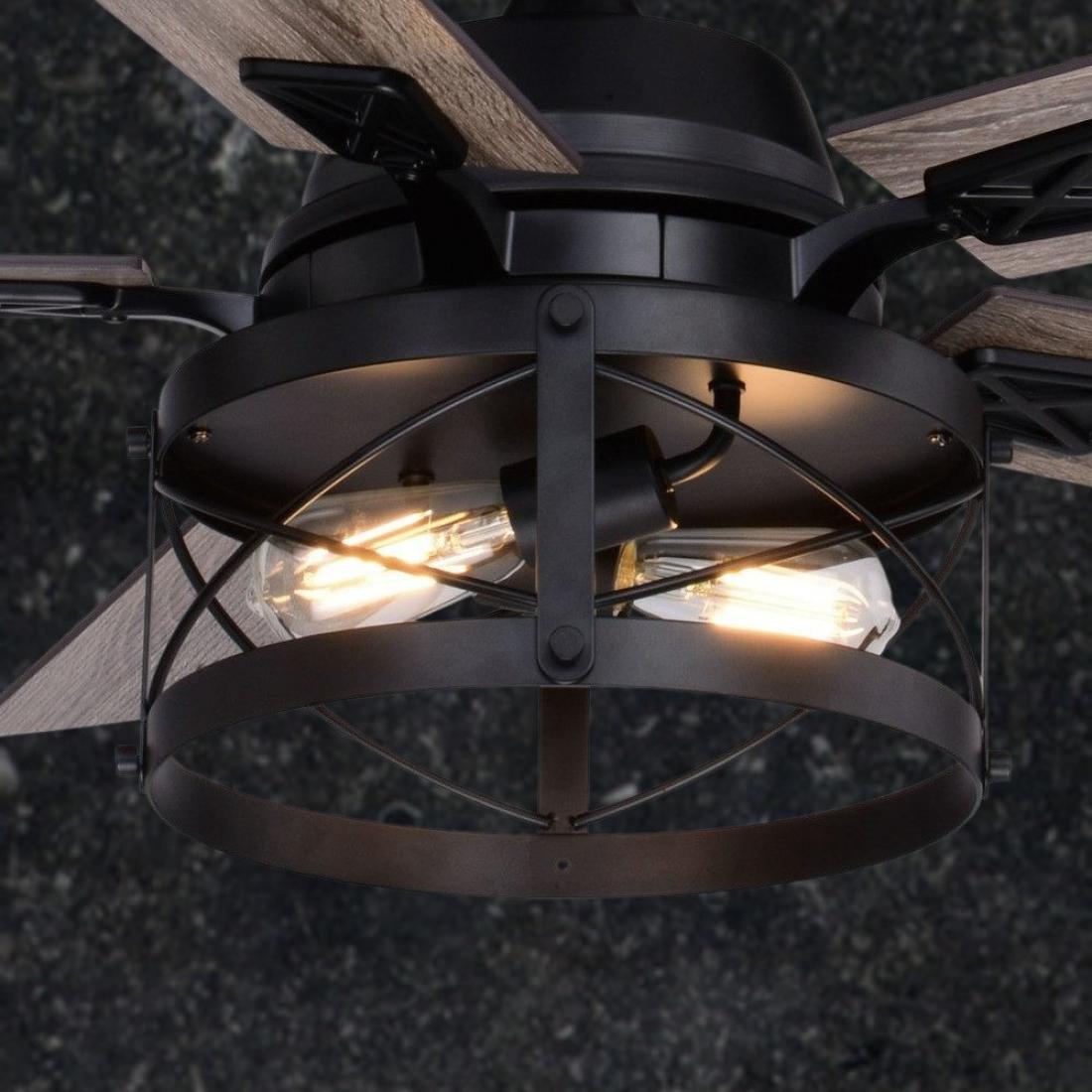 Standard Size Rustic Ceiling Fans | Edison Rustic Farmhouse 52 inch ...