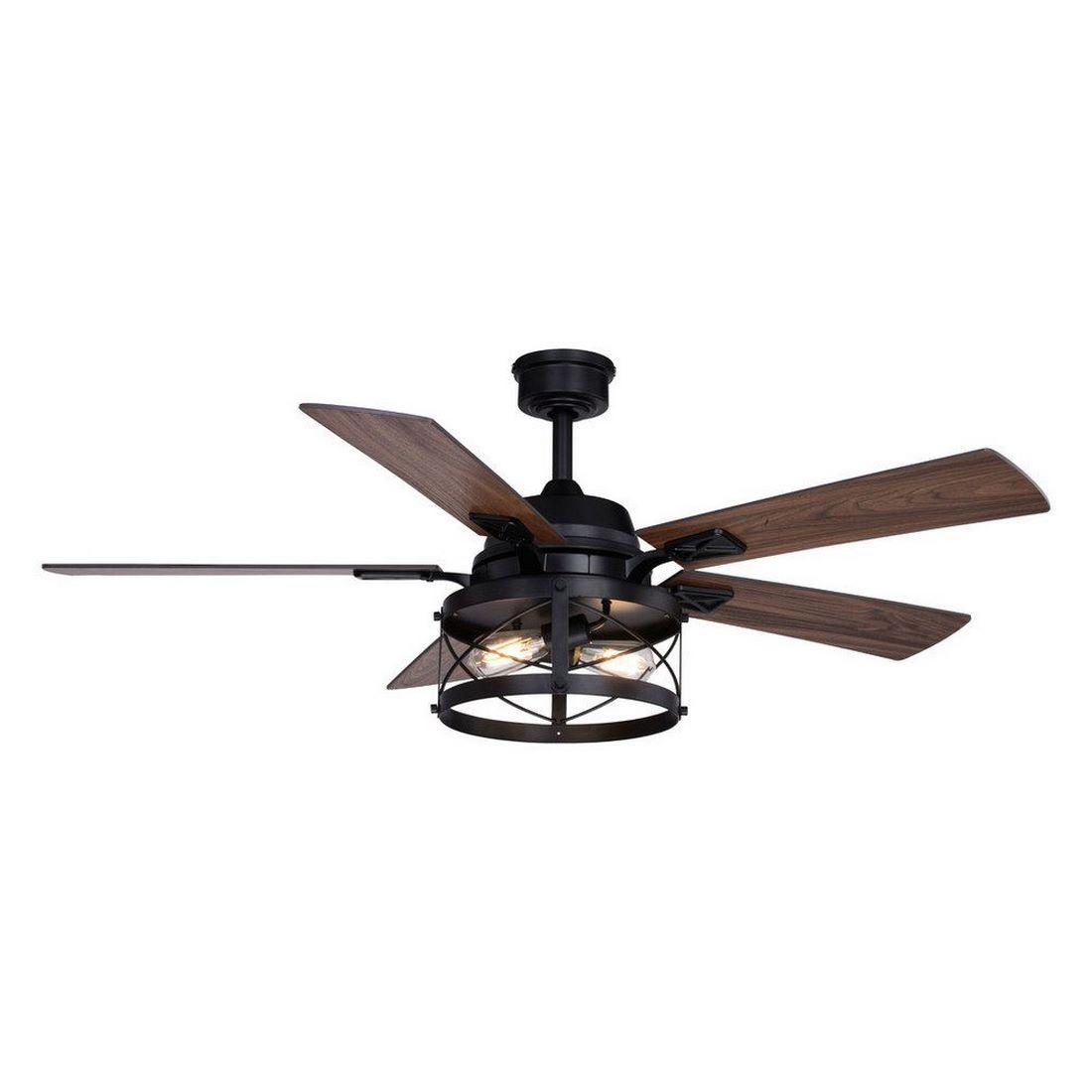 Standard Size Rustic Ceiling Fans | Edison Rustic Farmhouse 52 inch ...