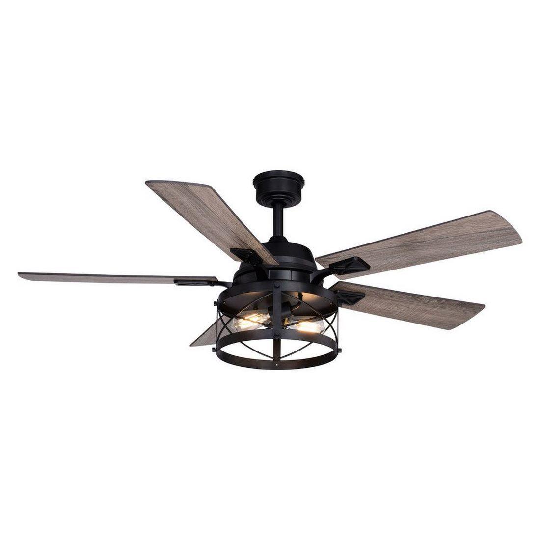 Standard Size Rustic Ceiling Fans | Edison Rustic Farmhouse 52 inch ...