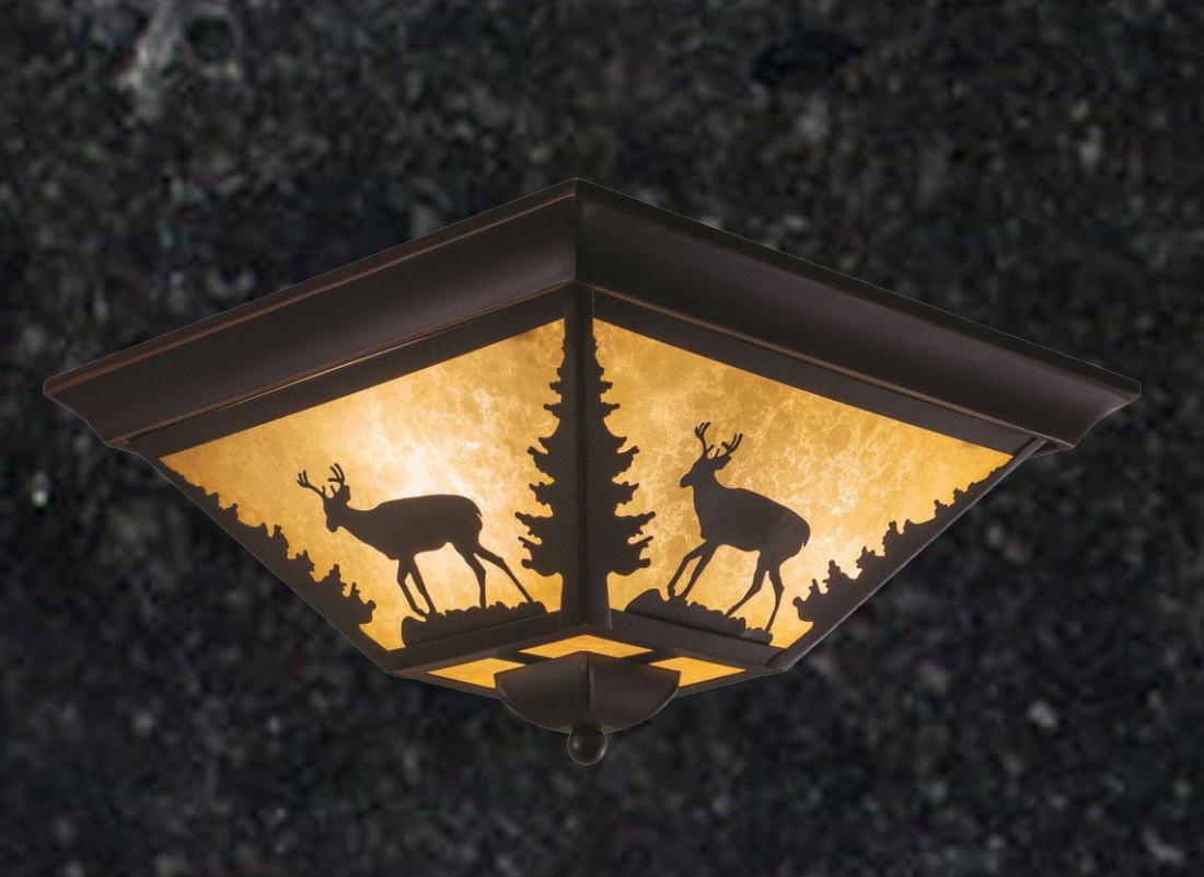 Outdoor Lighting | Deer Rustic Outdoor/Indoor Ceiling Light/ Amber ...