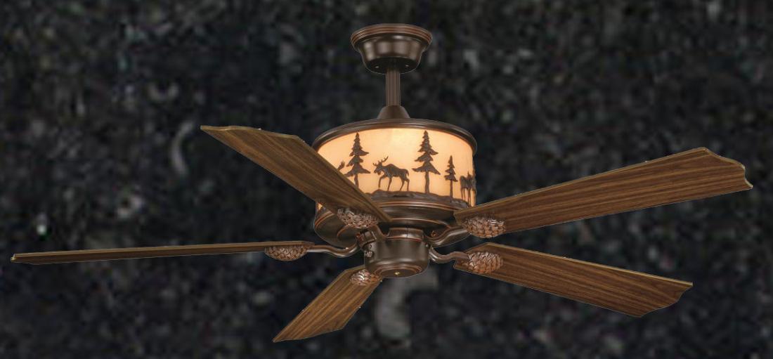 Standard Size Rustic Ceiling Fans | Moose Yukon 56 inch Ceiling Fan ...